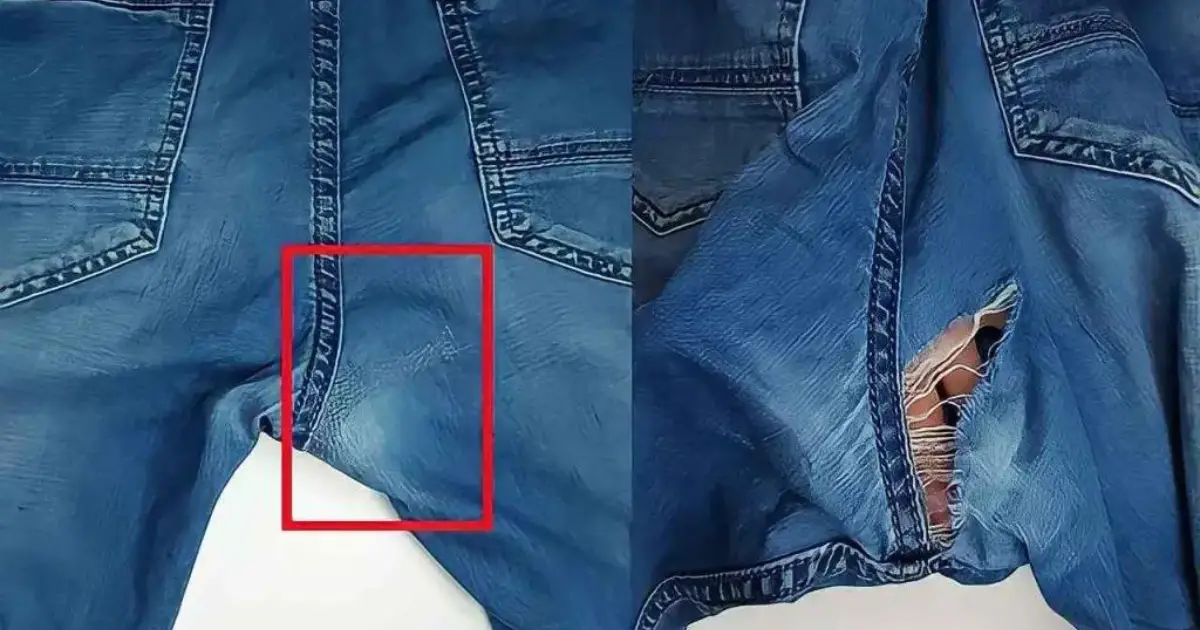 Agujerea los jeans, las tijeras y la aguja y arréglalo en 3 minutos