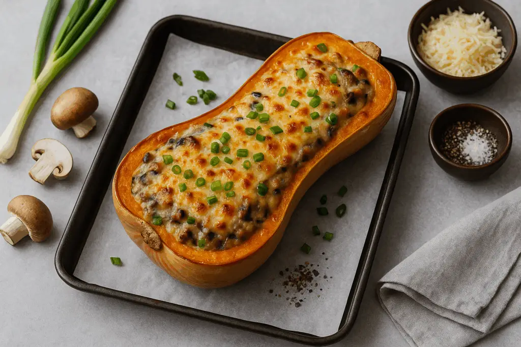 Gratinado de calabaza con salsa cremosa de champiñones. - Comidas ...